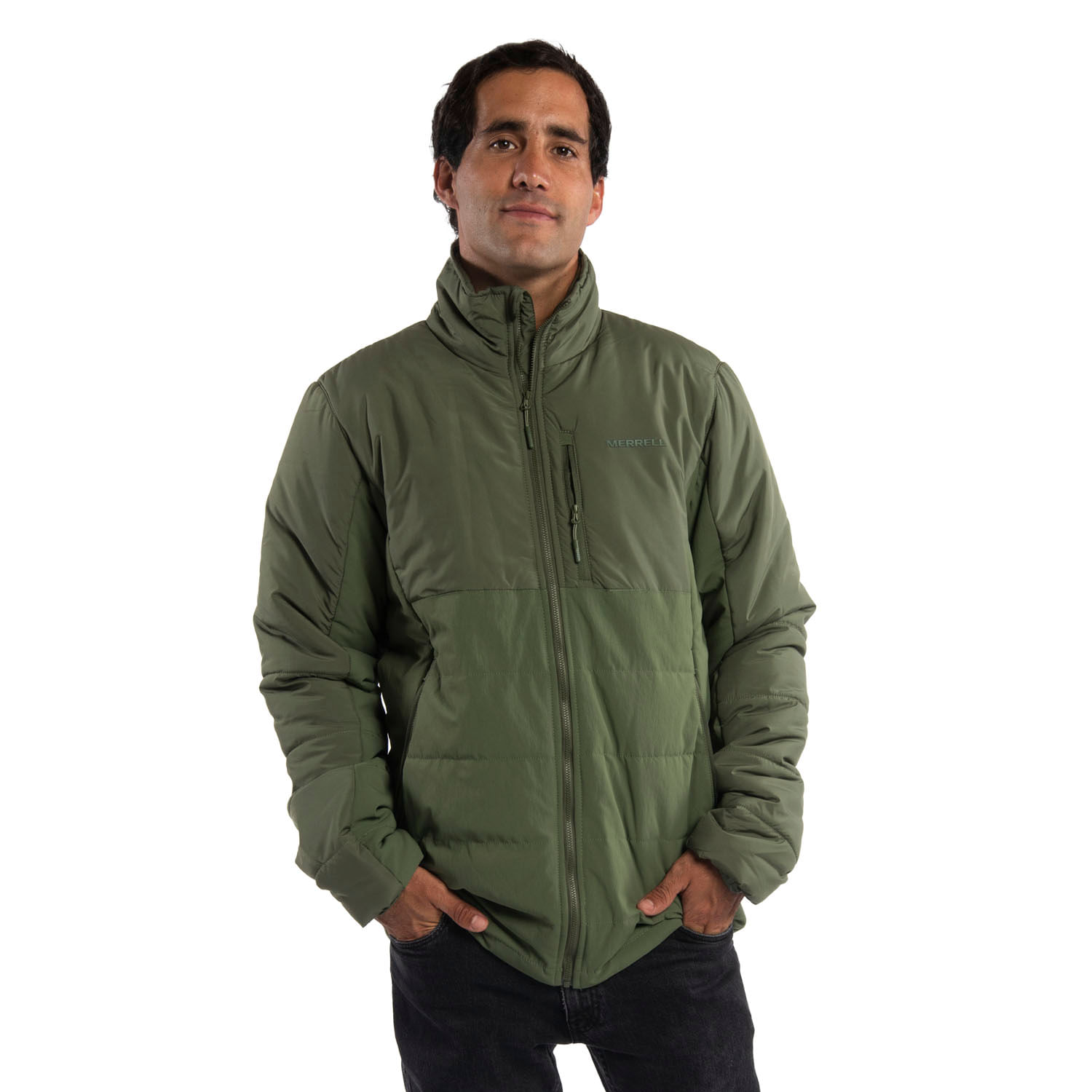 Chaqueta Zipper Block-Rifle Green