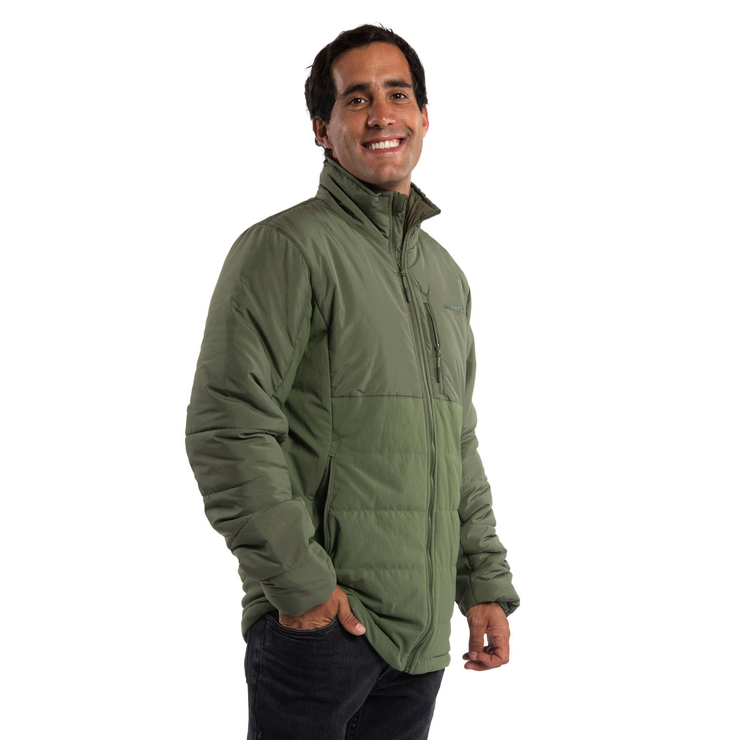 Chaqueta Zipper Block-Rifle Green